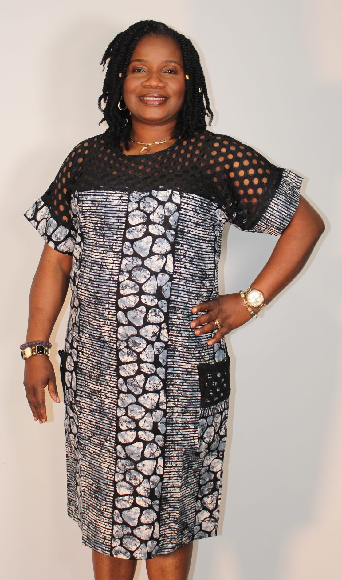 Lace Mix Midi dress - CBV - Charis Business Venture